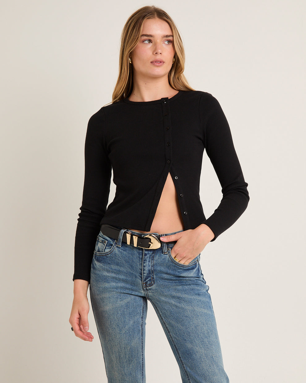 Maddy Button Asymmetric Top – General Pants Co.