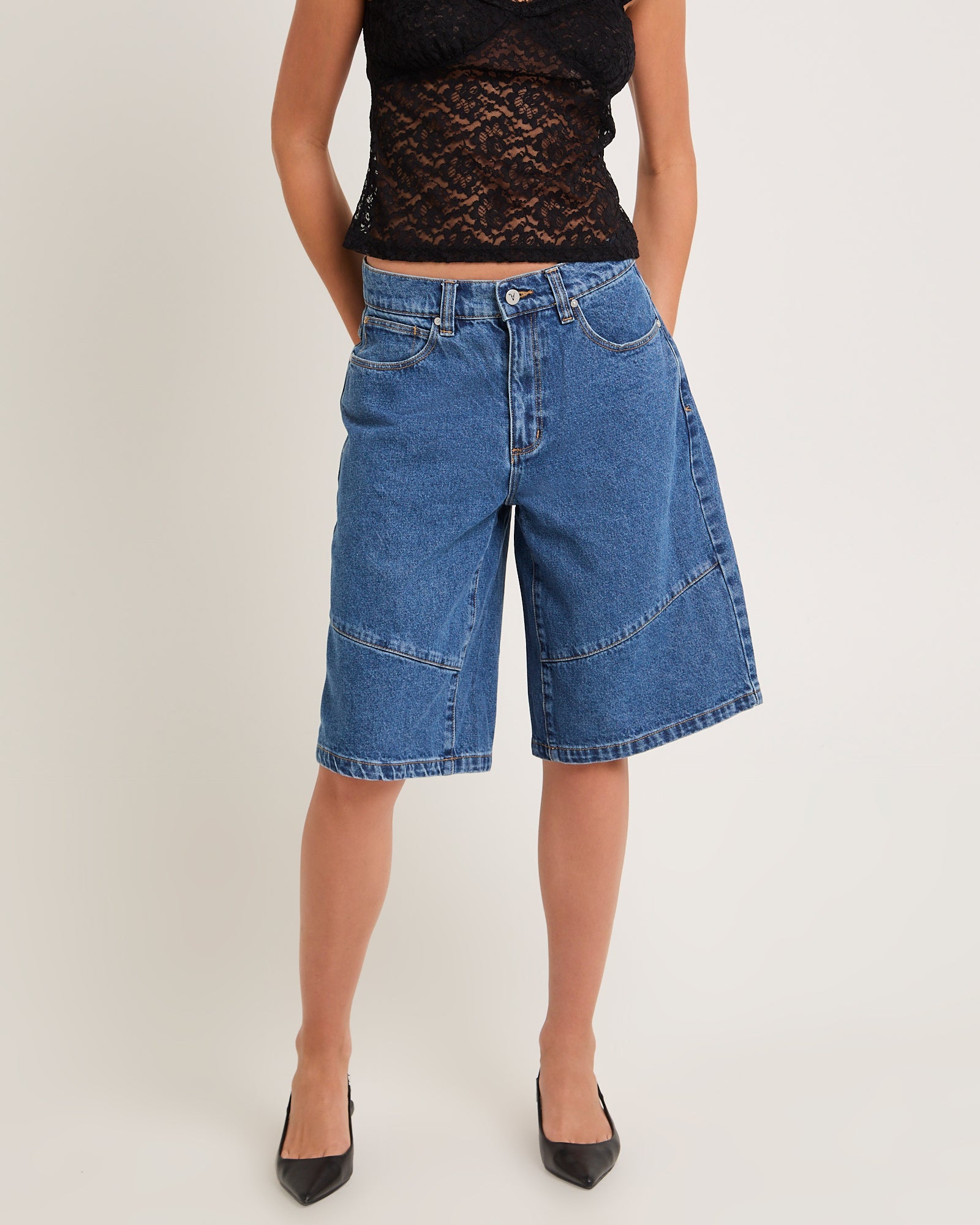 95 Super Baggy Denim Jorts Panels Bella – General Pants Co.