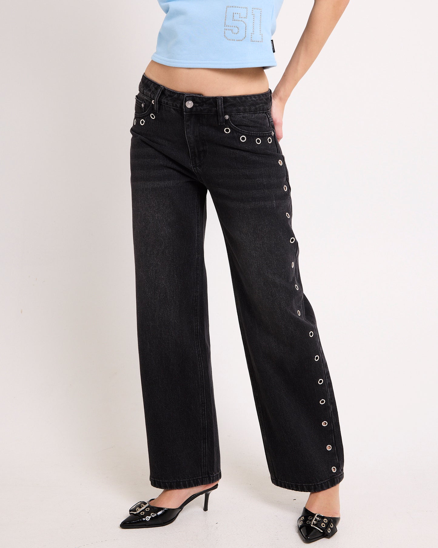 Razor Eyelet Straight Denim Jeans – General Pants Co.