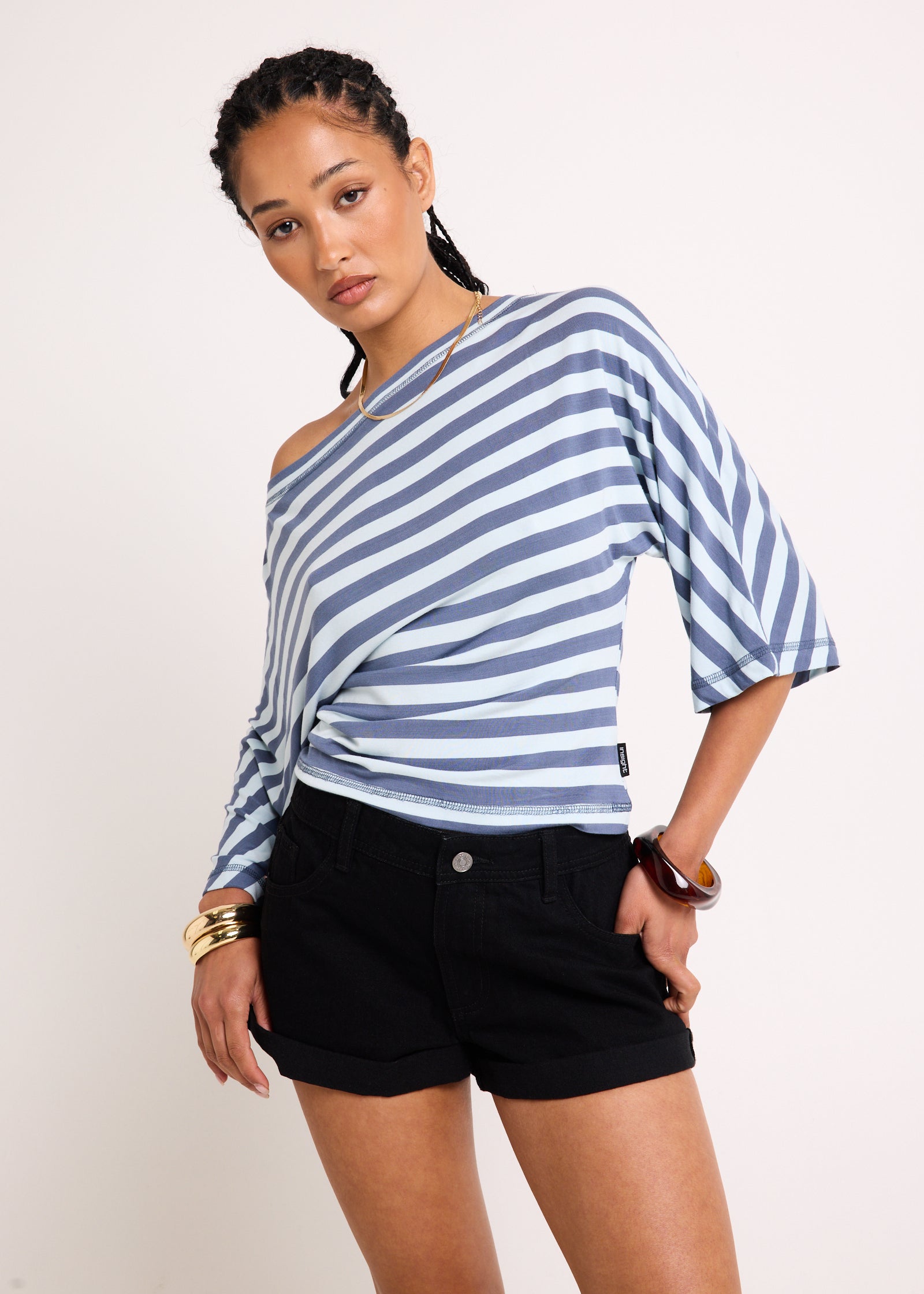 Lorde Stripe Assymetric Top – General Pants Co.
