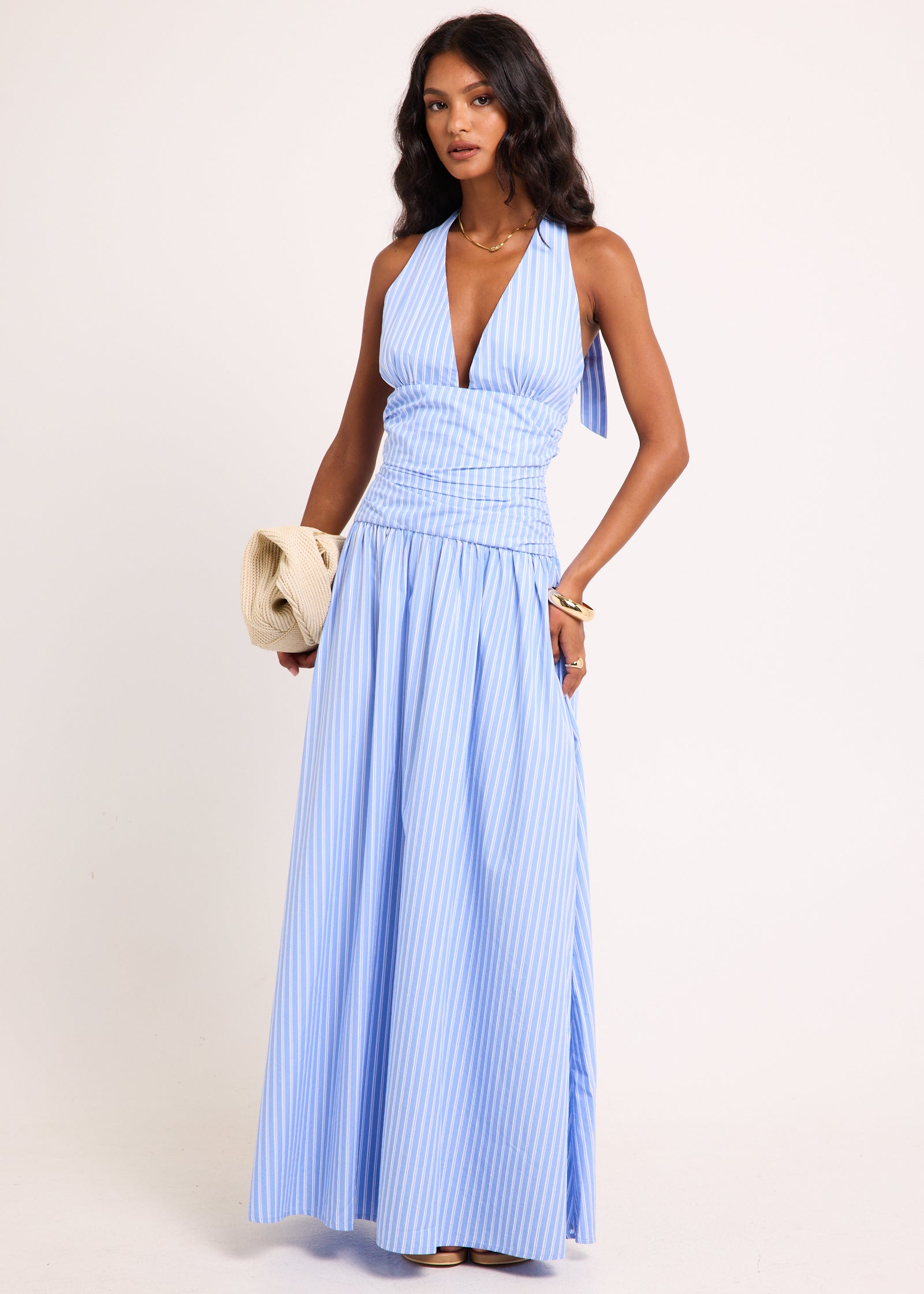Alex Plunge Striped Maxi Dress – General Pants Co.