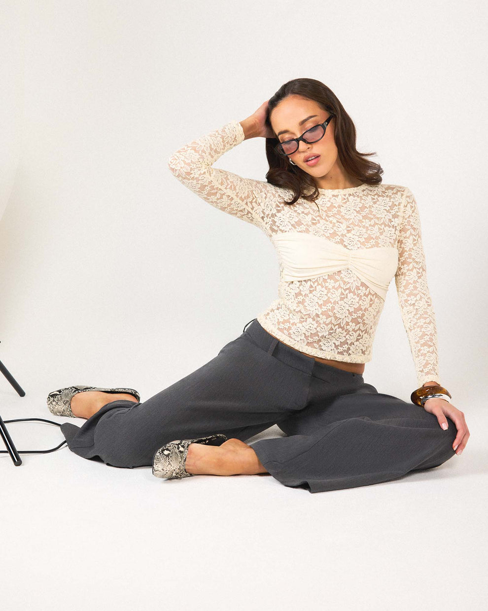 Chelsea Lace Mesh Sheer Top – General Pants Co.