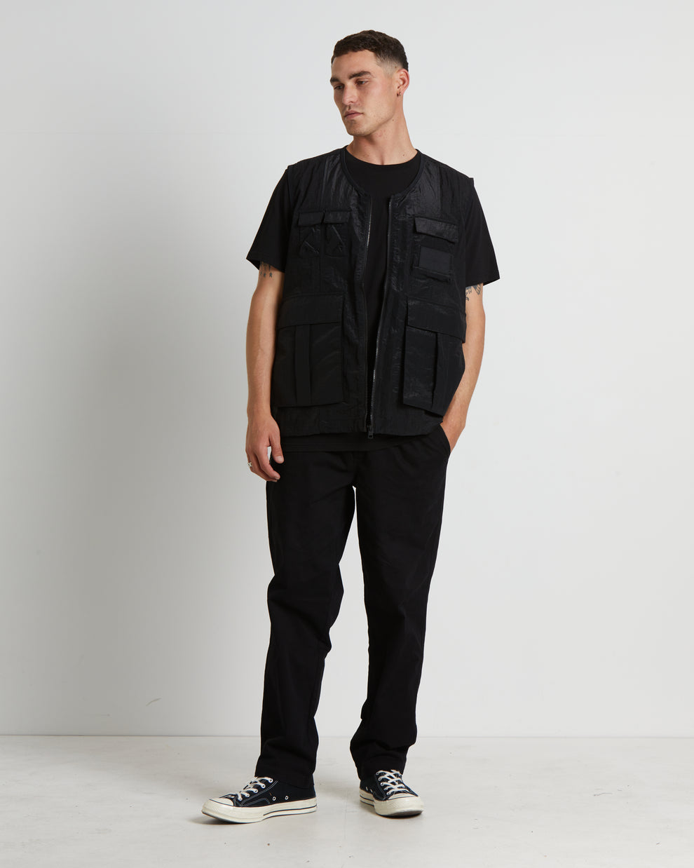 Mesh Ripstop Utility Vest in Black – General Pants Co.