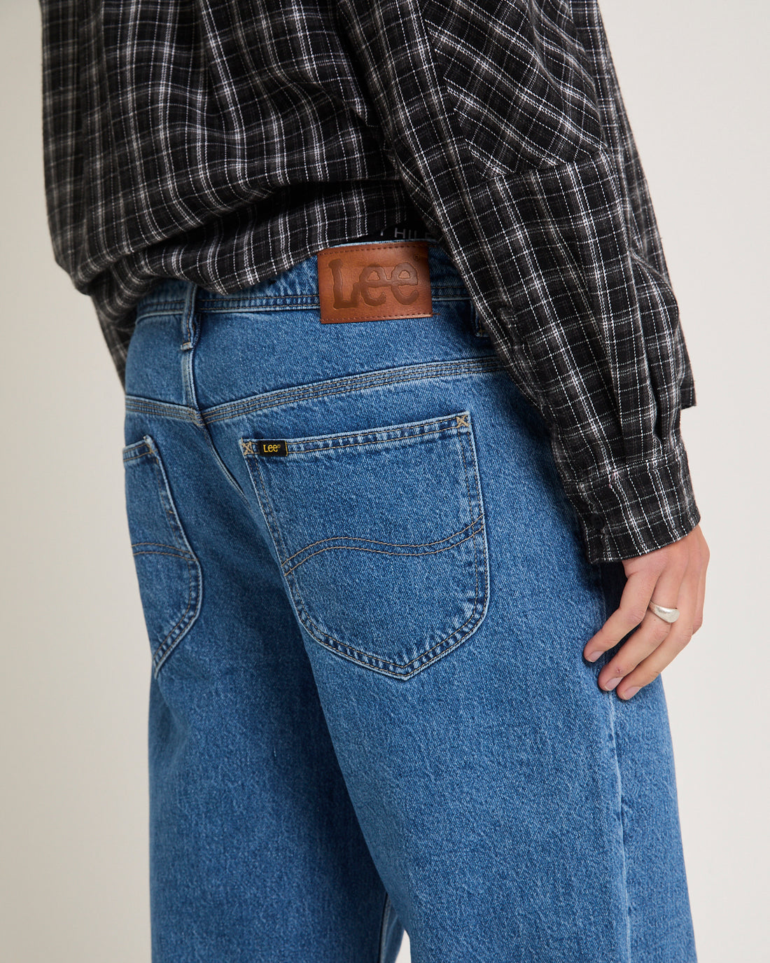 L-Three Straight Denim Jeans Satisfaction Indigo – General Pants Co.