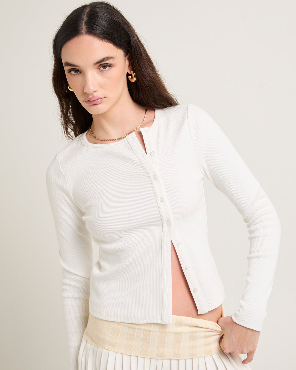 Maddy Button Asymmetric Top – General Pants Co.