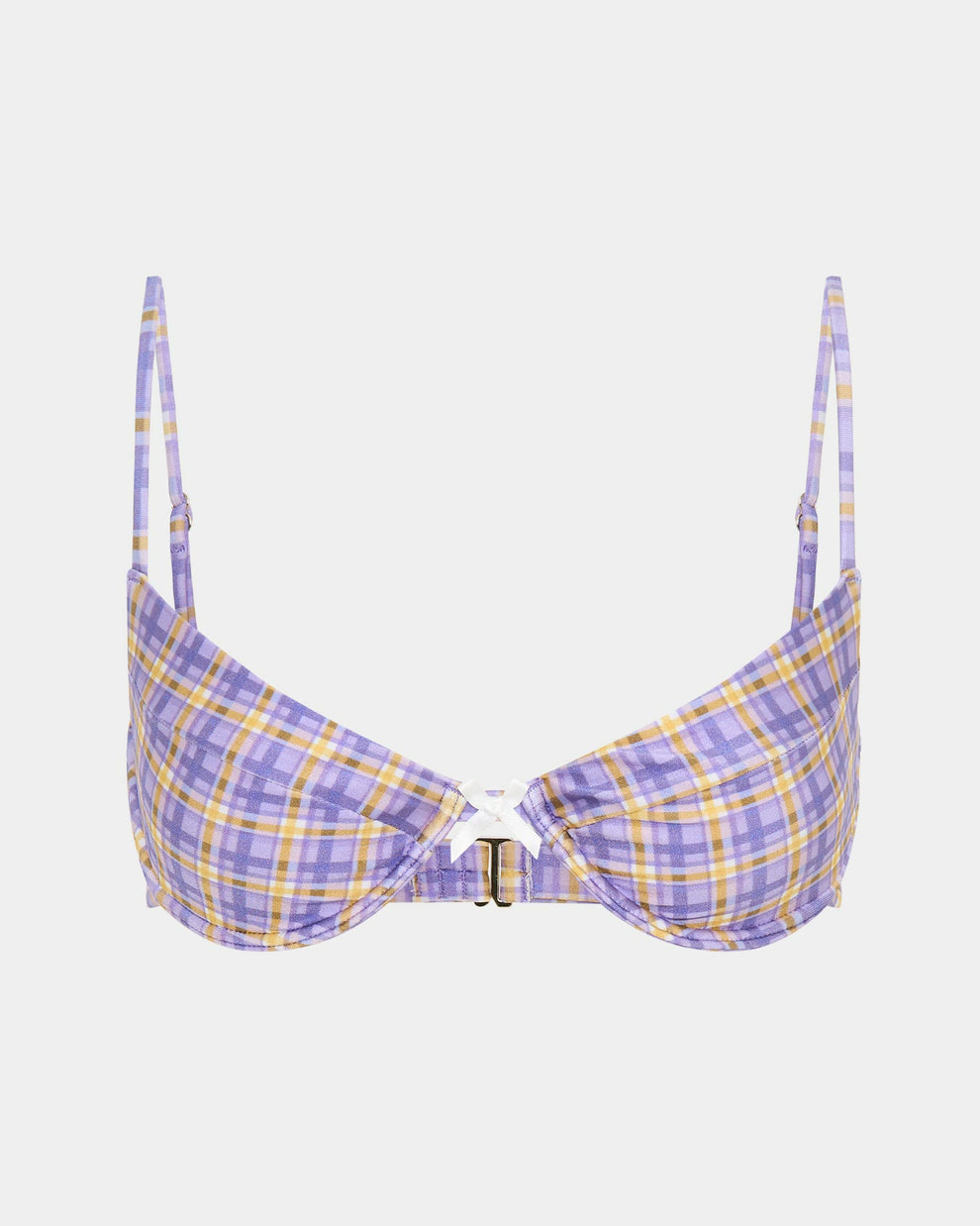 India Blurred Check Underwire Bikini Top Bikini Set – General Pants Co.